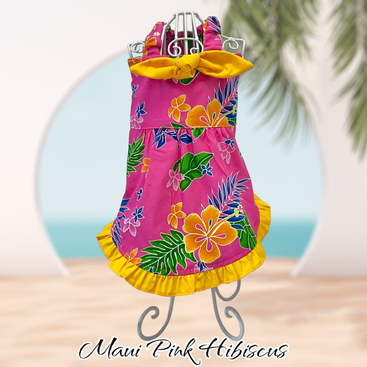 Luna Blue Maui Pink Hibiscus Aloha Dress – The Dog Bar